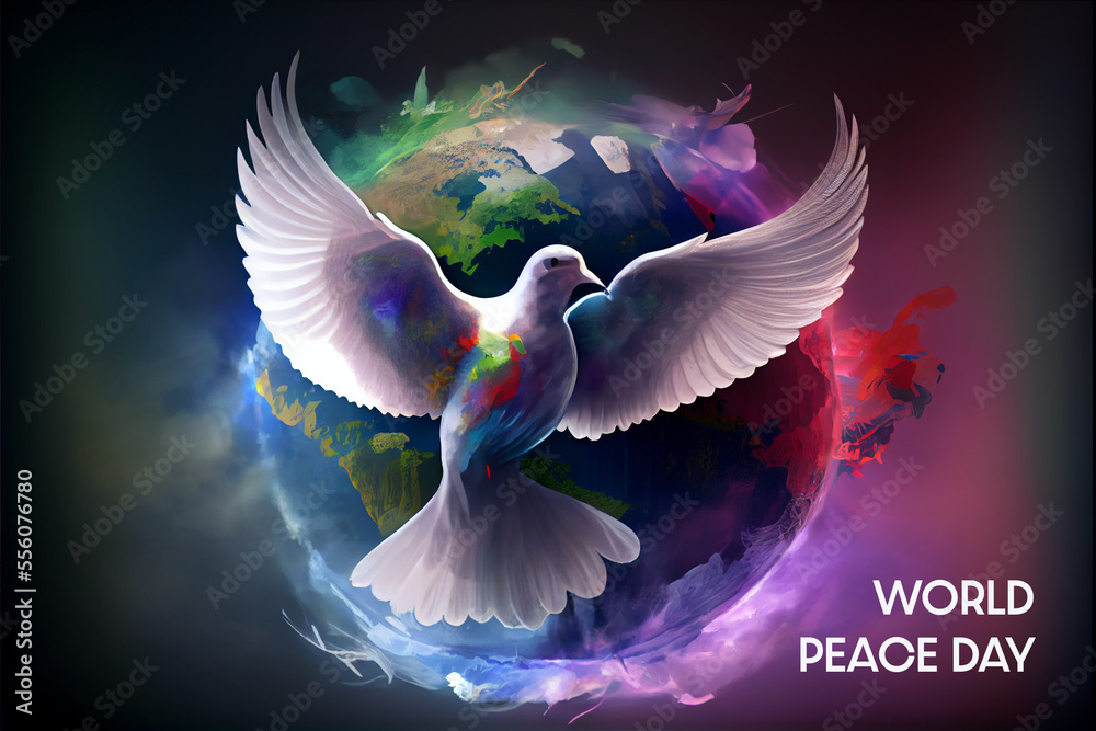 World Day of Peace. International Peace Day. Poster. generating ai ...