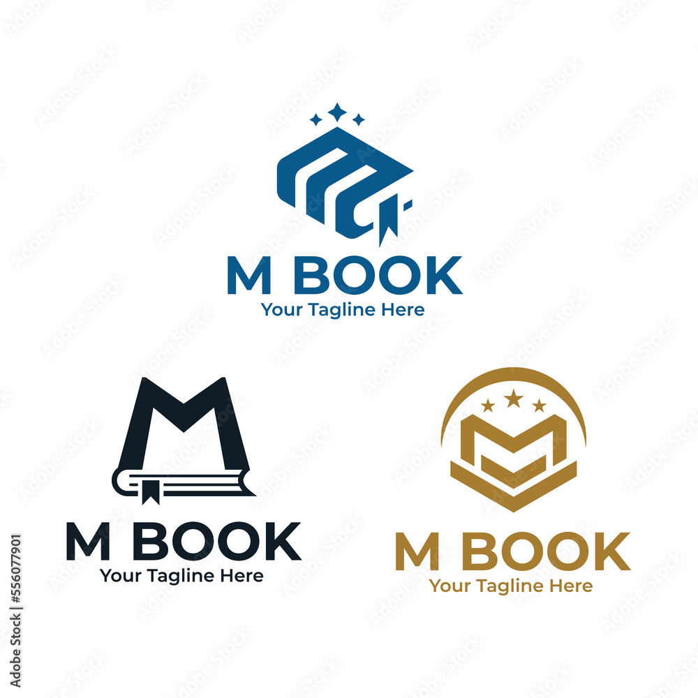 Letter M book logo vector set, suitable for any business especially ...