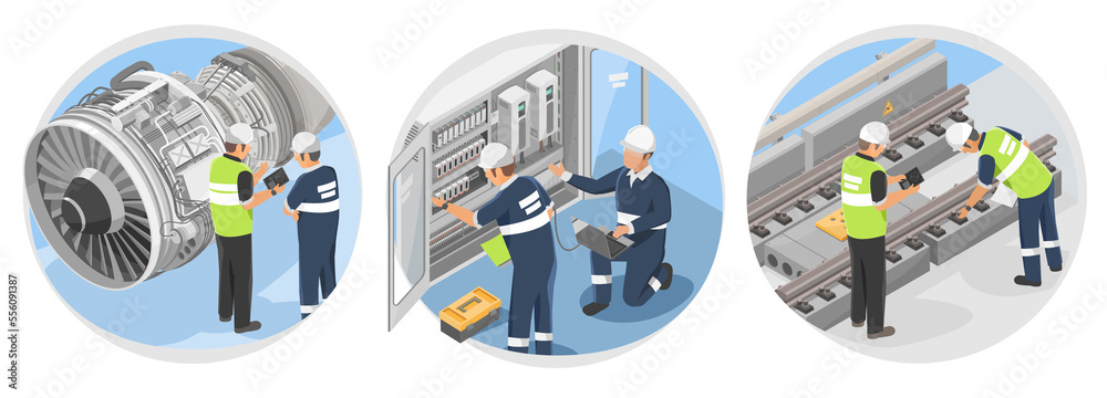 Engineer work Railway Aircraft and Electric Inspector and maintenance ...
