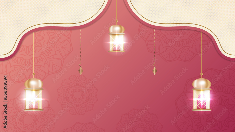 Colorful ramadan background design. Gold moon and abstract luxury ...