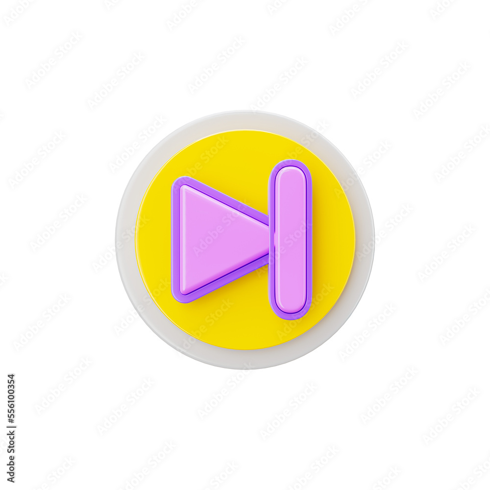 Step Forward 3d icon in transparent background. 3d symbol and sign ...
