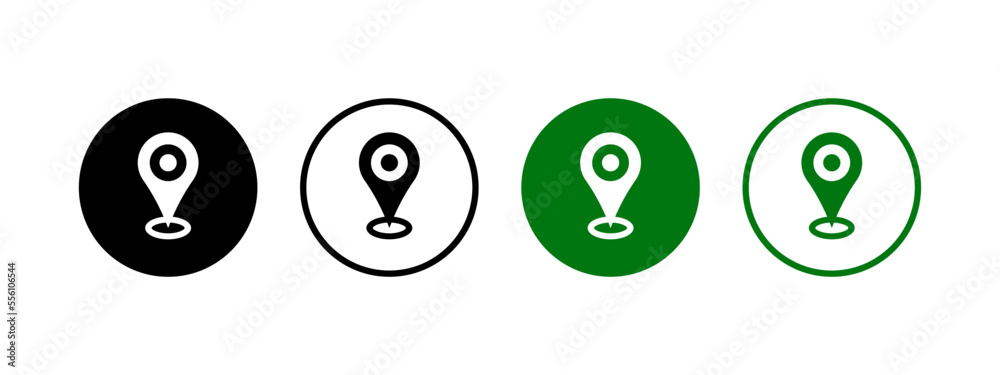 location icon set. address symbol. map vector. pin or sign vector ...