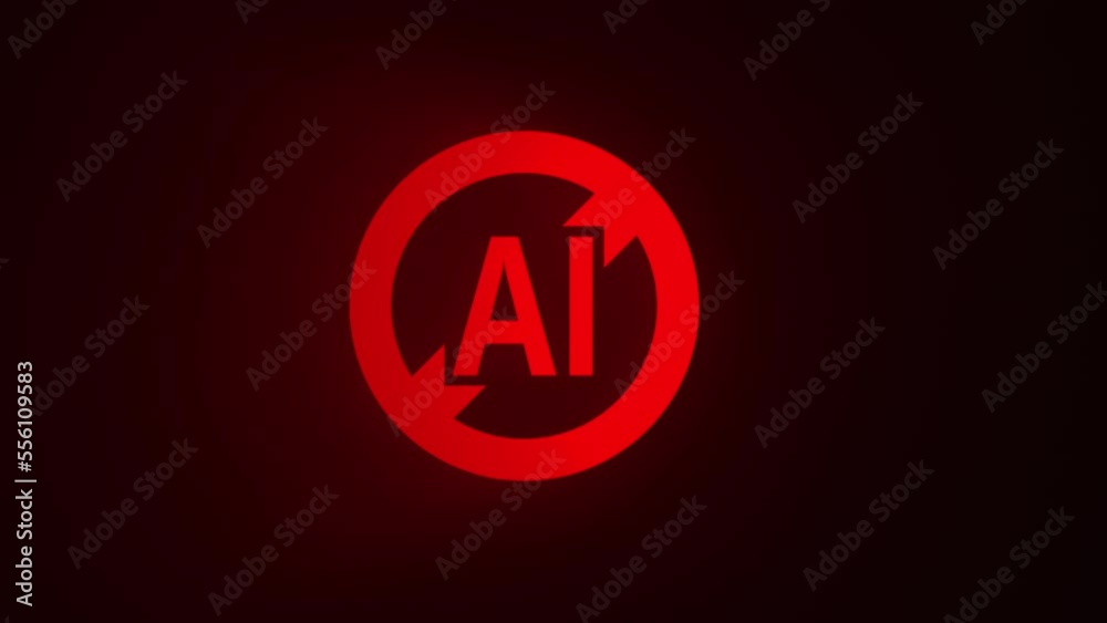 Vidéo Stock Poster against AI, footage in 4K with Anti-AI red round ...