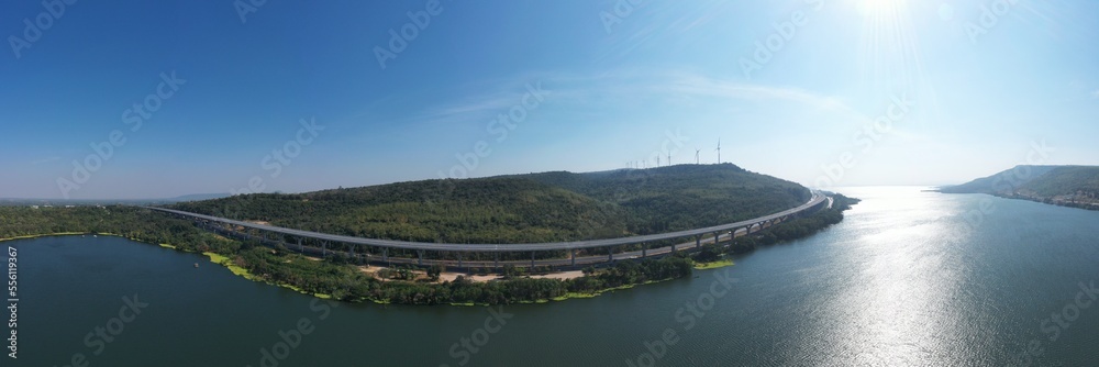 Arial view of Modern transportation with Expressway, Road and ...