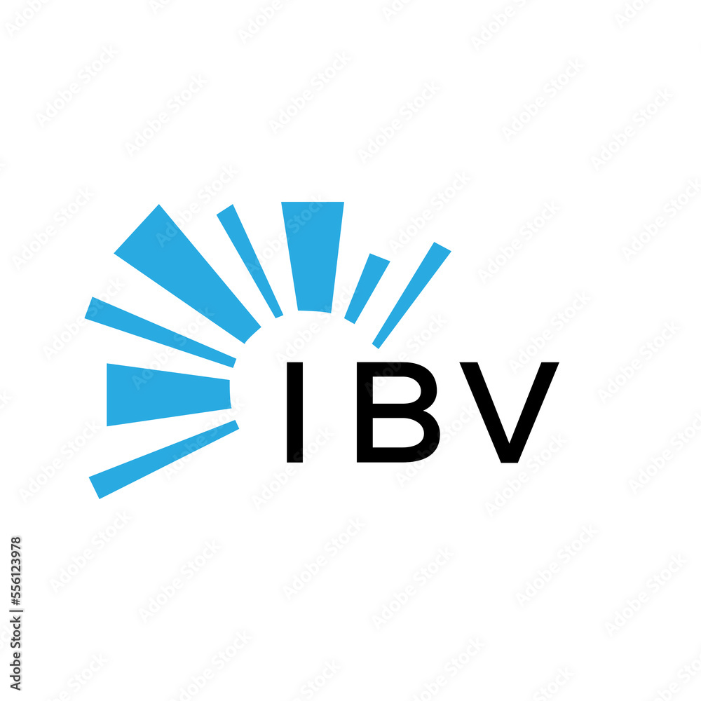 IBV letter logo. IBV blue image on white background and black letter ...