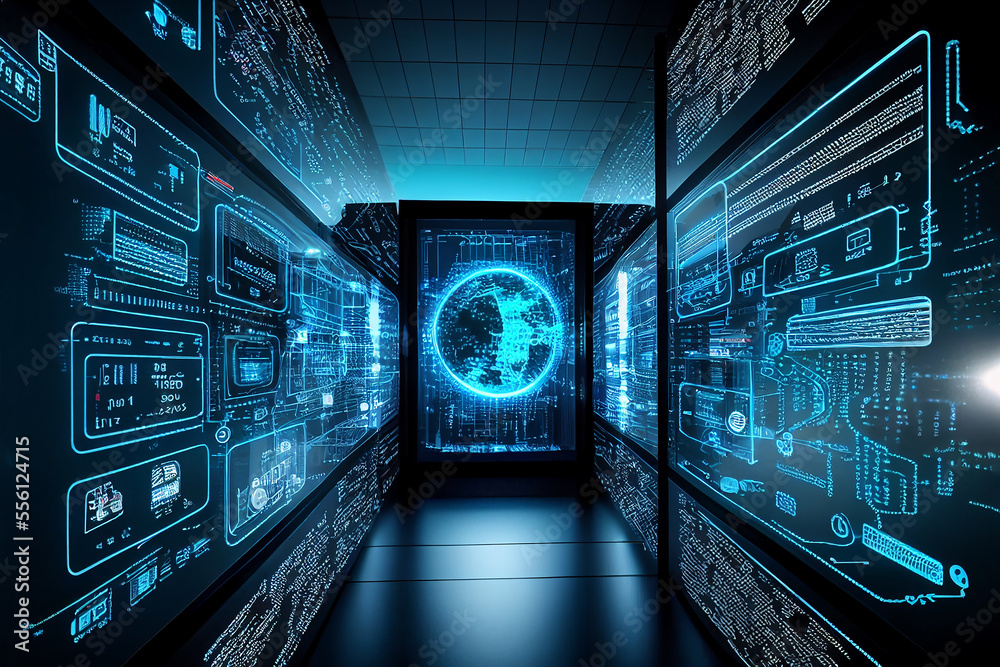 Information technology background created with generative Ai technology ...