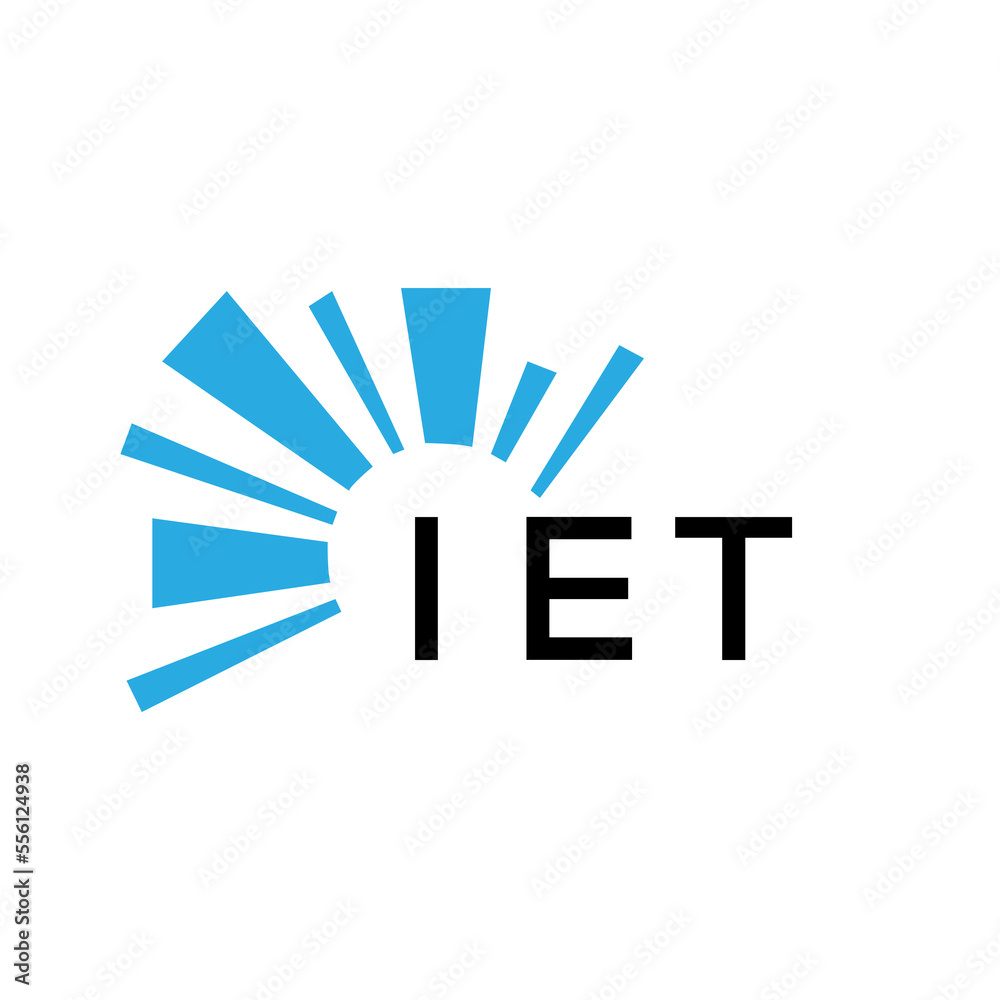 IET letter logo. IET blue image on white background and black letter ...
