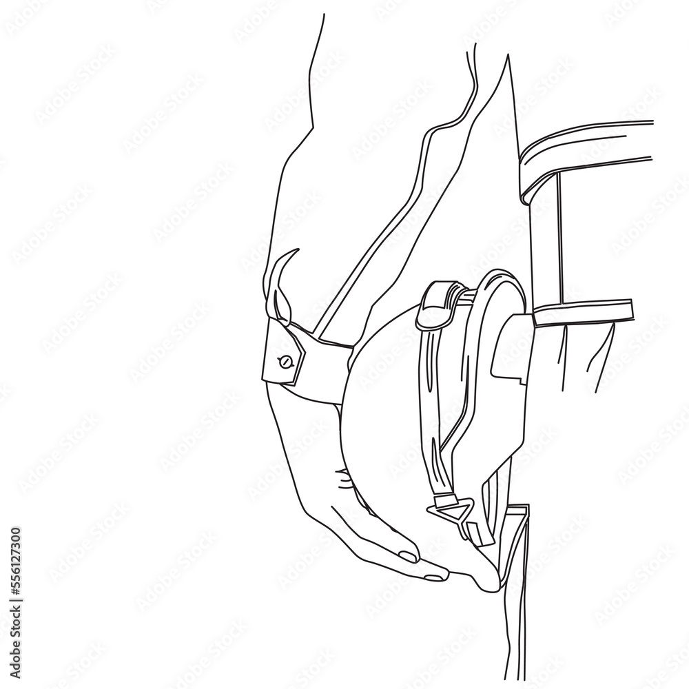 Construction safety engineer holding hard hat for safe work, line ...