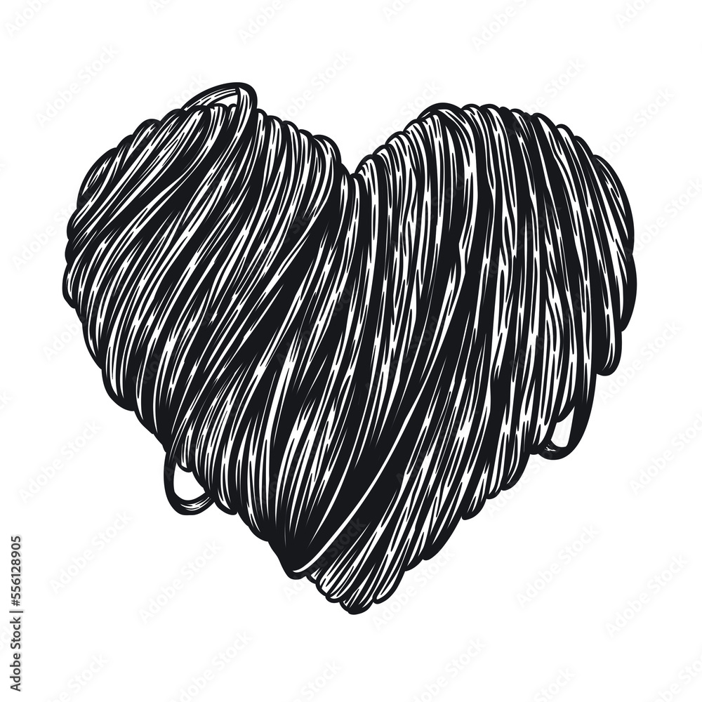 Cœur - Illustration - Tatouage - Dessin - Fils Stock Illustration ...
