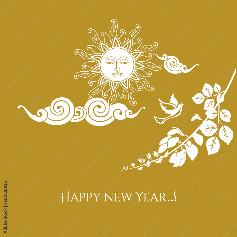 Sinhala and Tamil New Year Sun Stock Vector | Adobe Stock