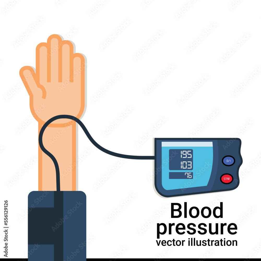 Man measuring patient blood pressure. Checking arterial blood pressure ...