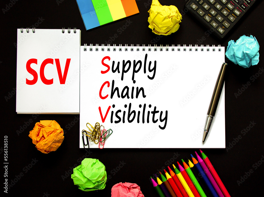 SCV supply chain visibility symbol. Concept words SCV supply chain ... SCV supply chain visibility symbol. Concept words SCV supply chain ...