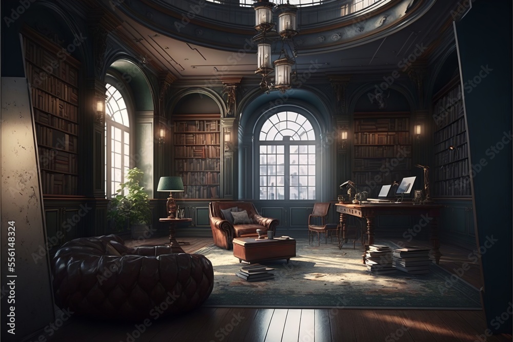 Modern Library Wallpaper Hd