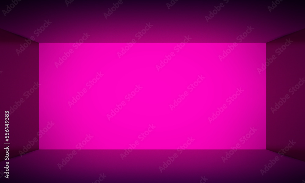 Abstract pink empty room with bright front screen and space for text ...