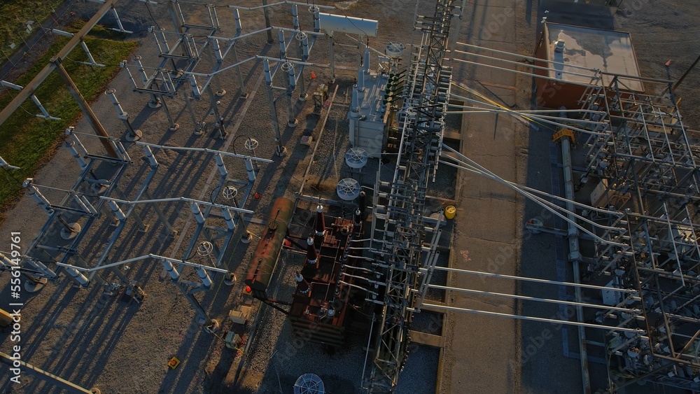 Electrical grid substation and high voltage electric switchyard ...