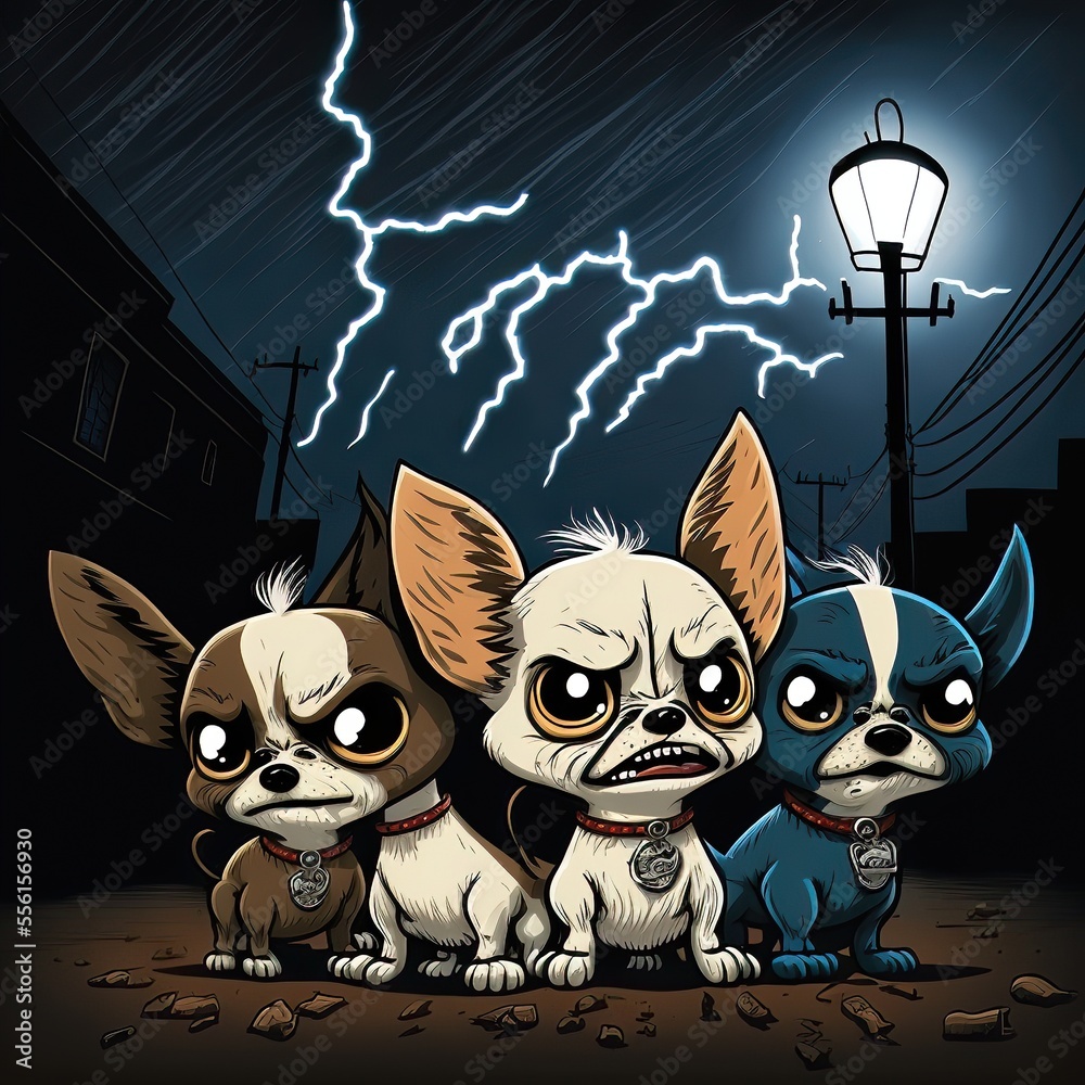 cartoon of angry Chihuahuas Stock Illustration | Adobe Stock