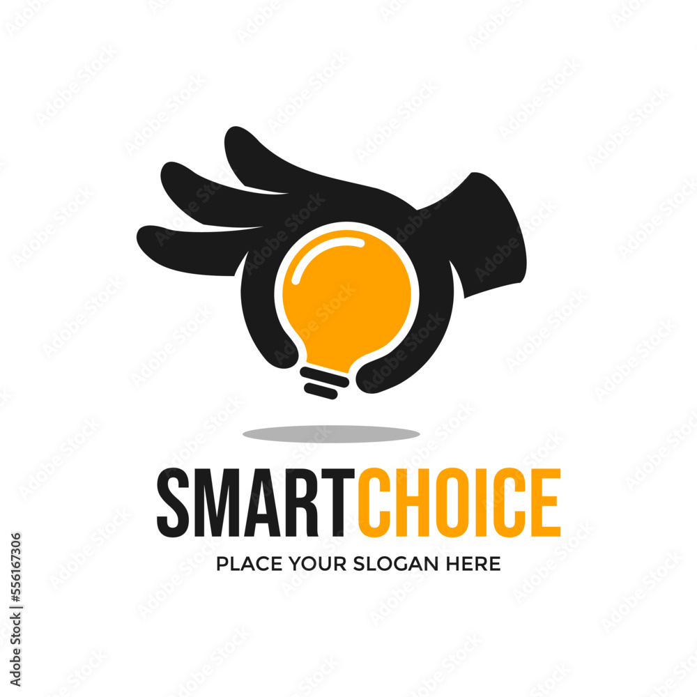Smart choice vector logo template. This design use bulb lamp symbol ...