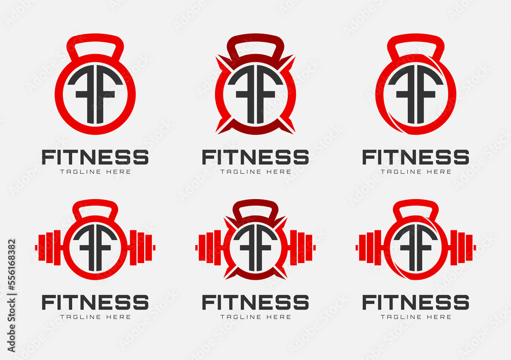 Monogram F letter gym. Perfect for gym center and physical fitness ...