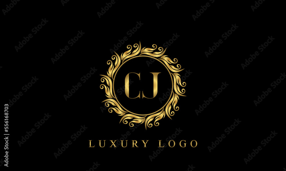 Initial letter CJ luxury logo in gold color. CJ great luxury logo, luxury logo vector design ...