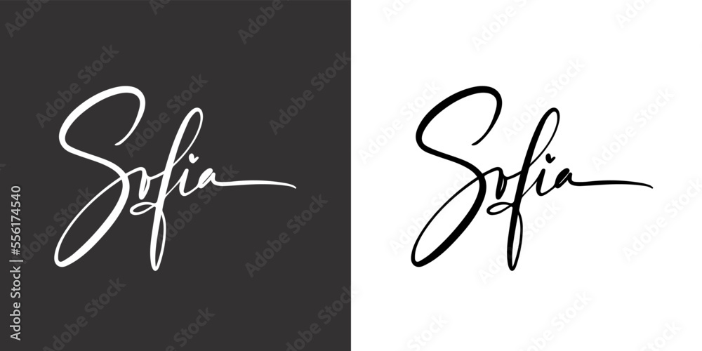 Logo Sofia name lettering calligraphy modern typography and print Stock ...
