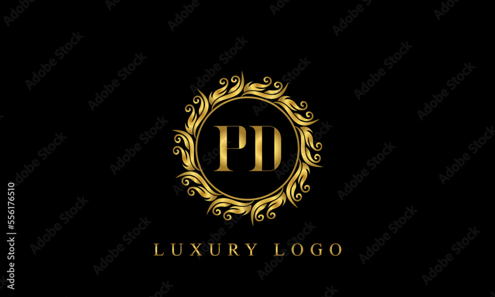 Initial letter PD luxury logo in gold color. PD great luxury logo ...