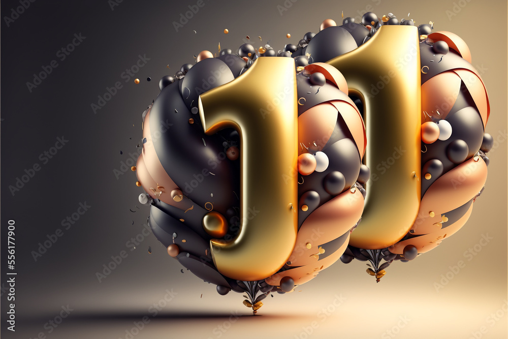 beautiful digital balloon with the number eleven on it for celebration ...