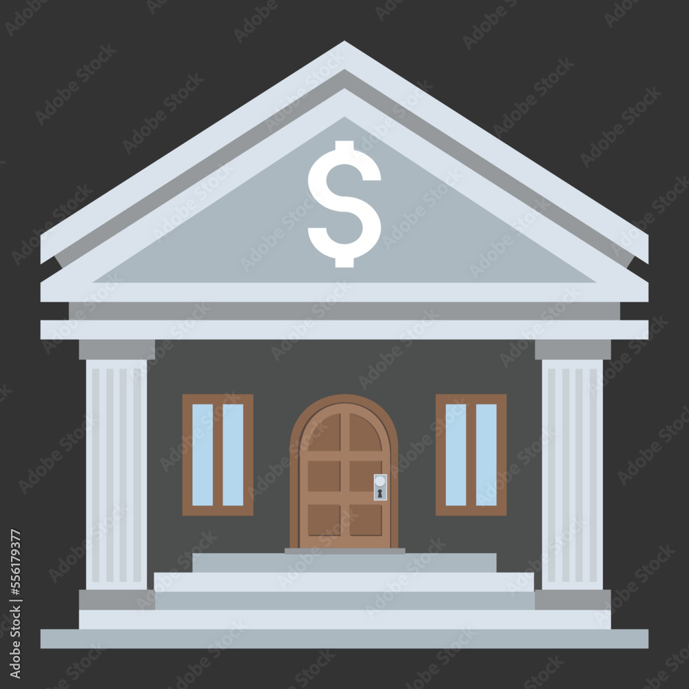 Bank vector icon design. Isolated retail bank branch ATM Location sign ...