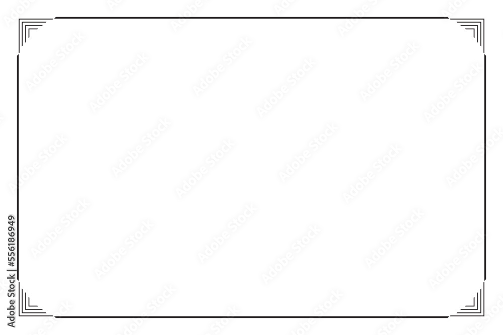 Rectangle of frame border vector. Design swirl black on white ...