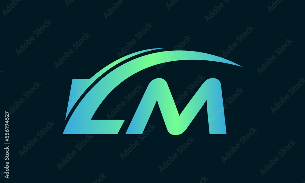 initial LM letter company name swoosh design. LM vector logo for ...
