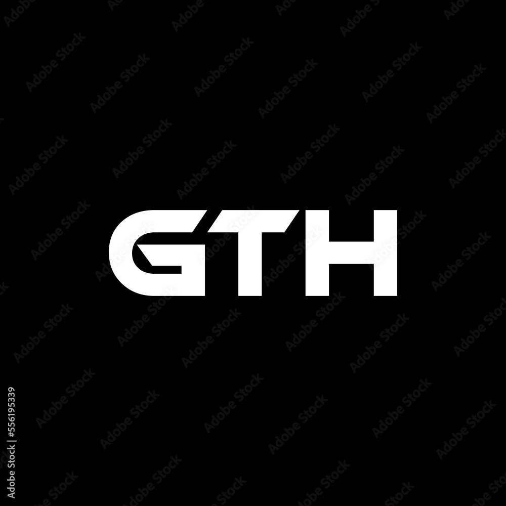 GTH letter logo design with black background in illustrator, vector ...