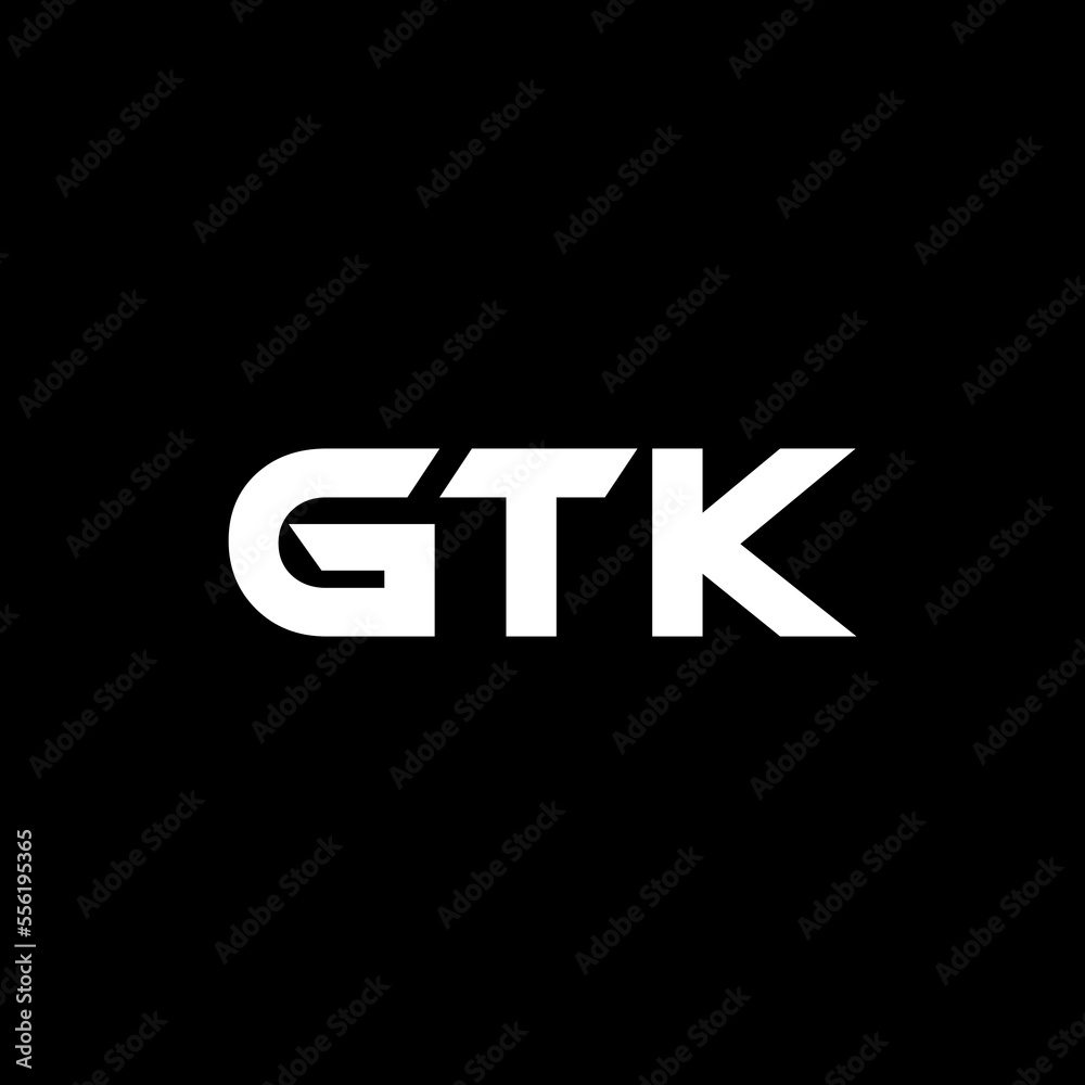 GTK letter logo design with black background in illustrator, vector ...