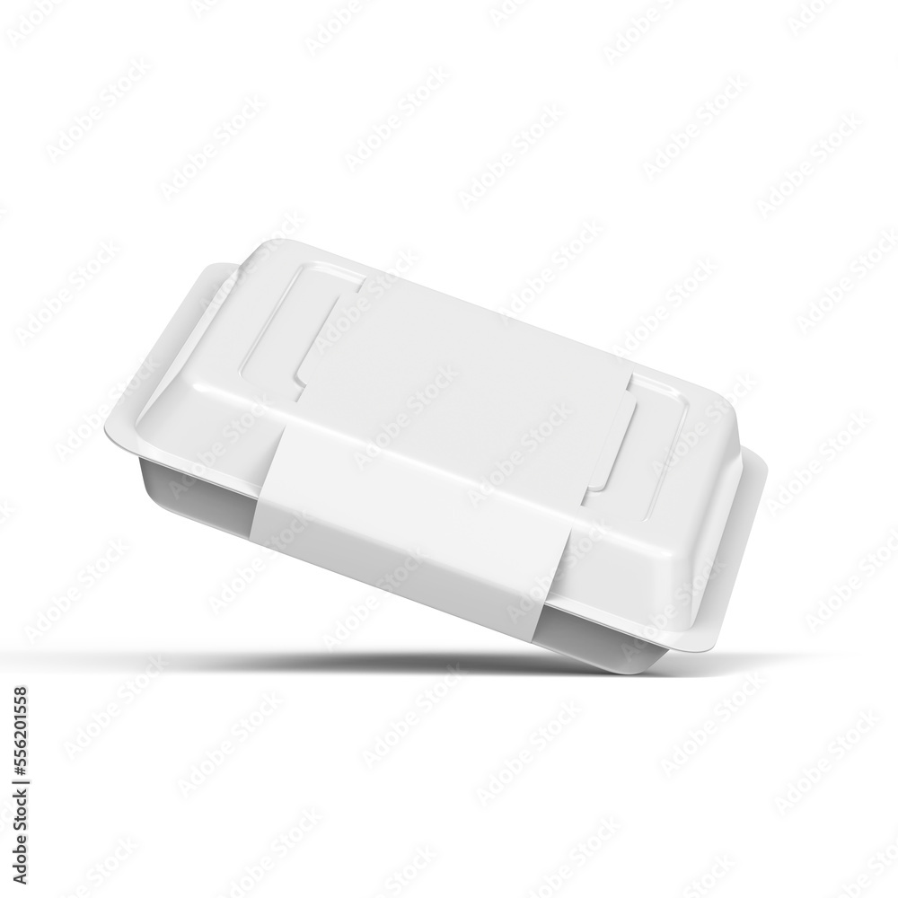 Lunch Box or Fast food box with paper carton label blank image isolated ...