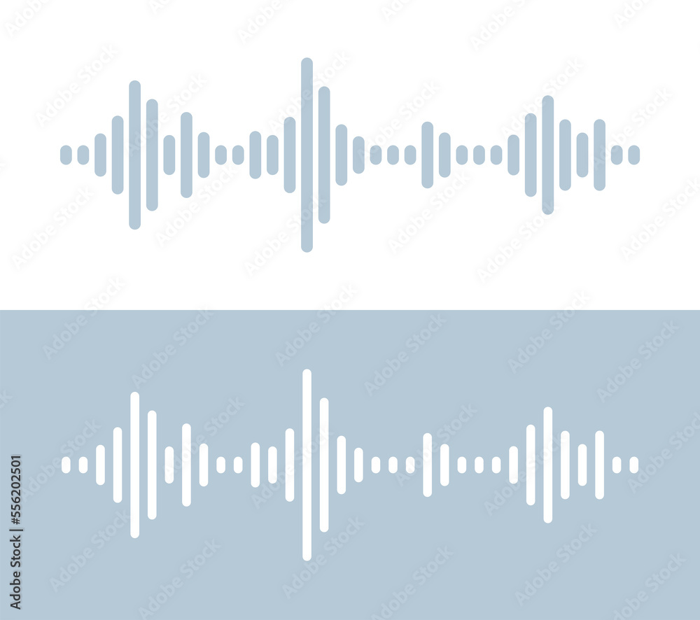 The icon of a digital, sound diagram or wave (track). Image of a ...