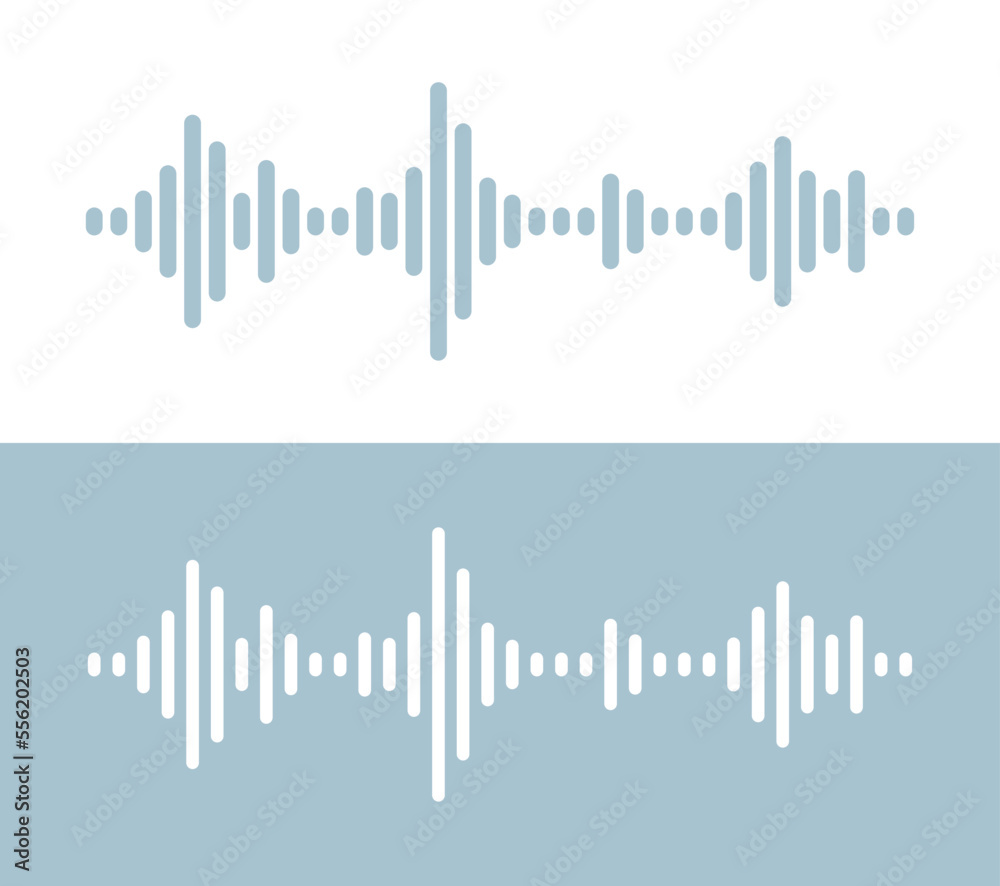 The icon of a digital, sound diagram or wave (track). Image of a ...