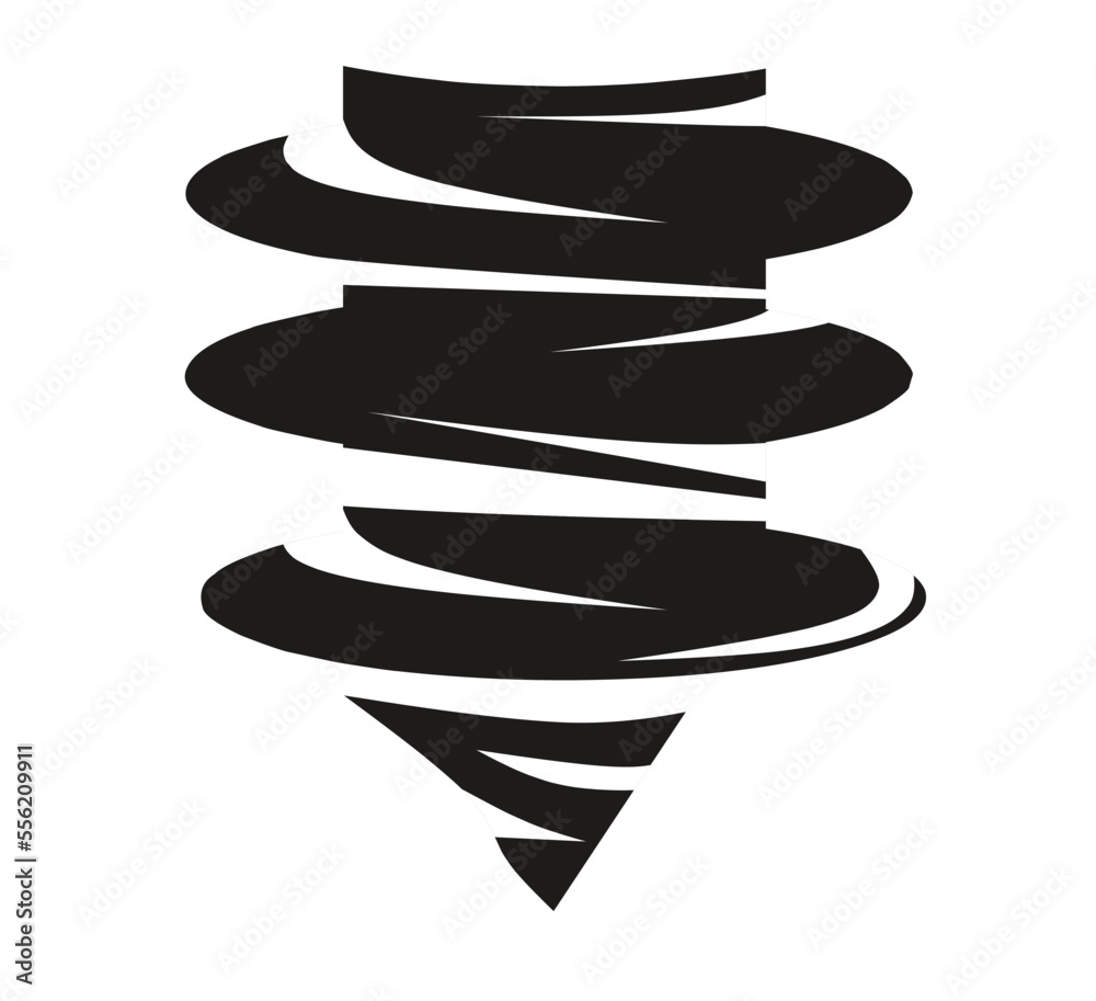 Earth auger drill bit vector icon. Spiral machine equipment tool. Parts ...