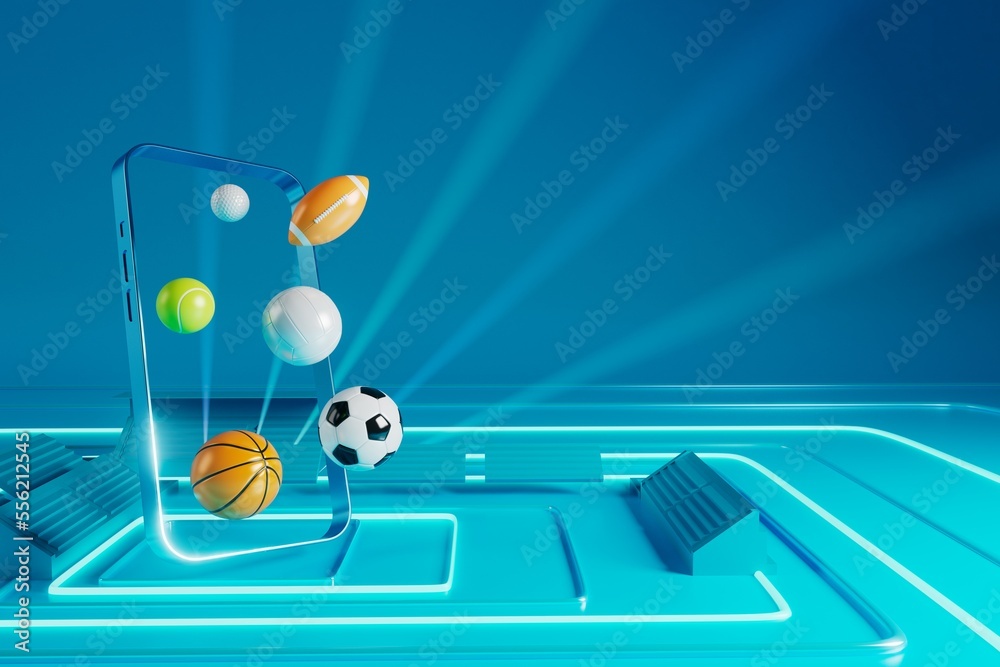 3d sport rendering. background for a sports game. 3d illustration ...