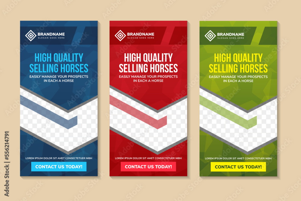 high quality selling horses headline of story banner design template ...