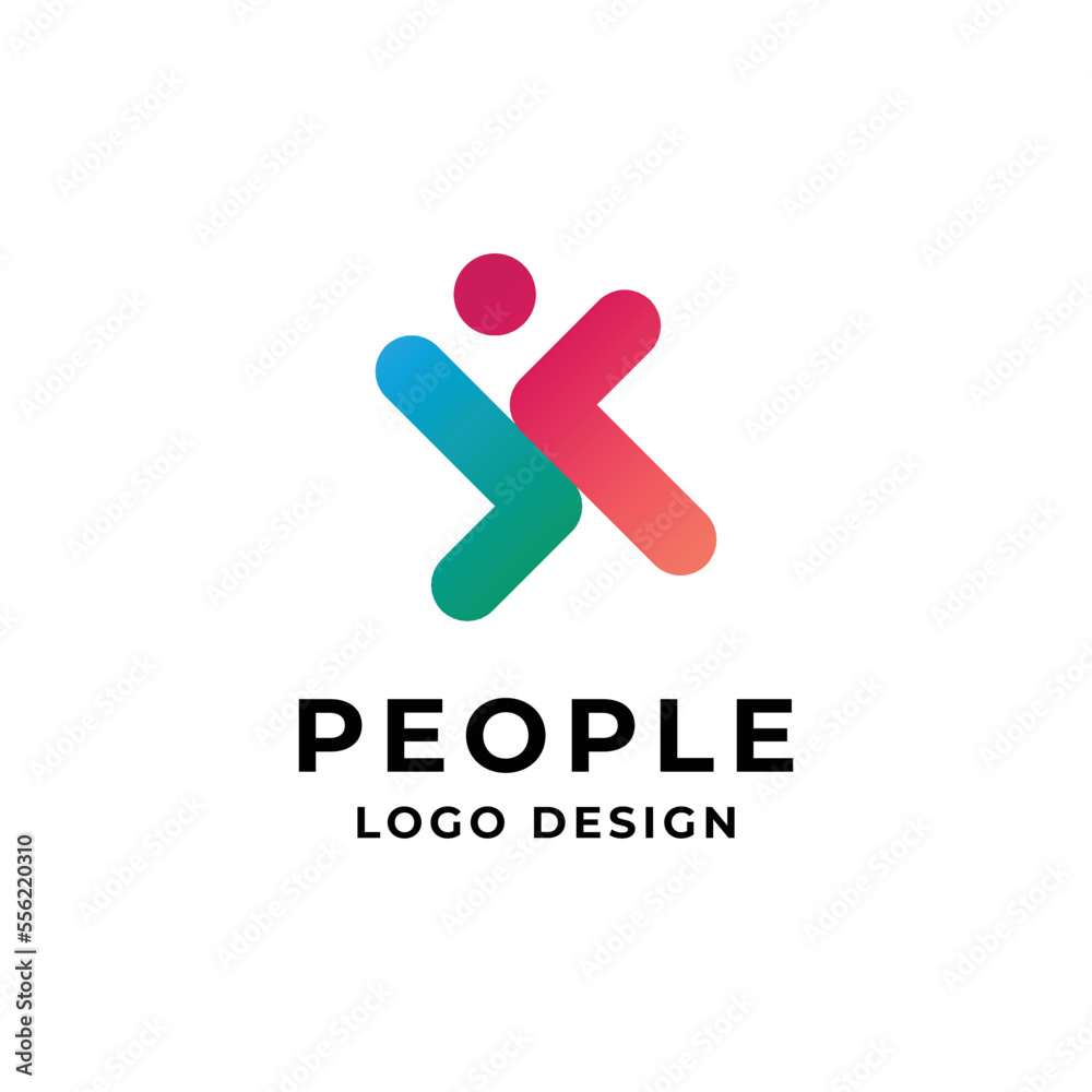 people and checklist logo design Stock Vector | Adobe Stock