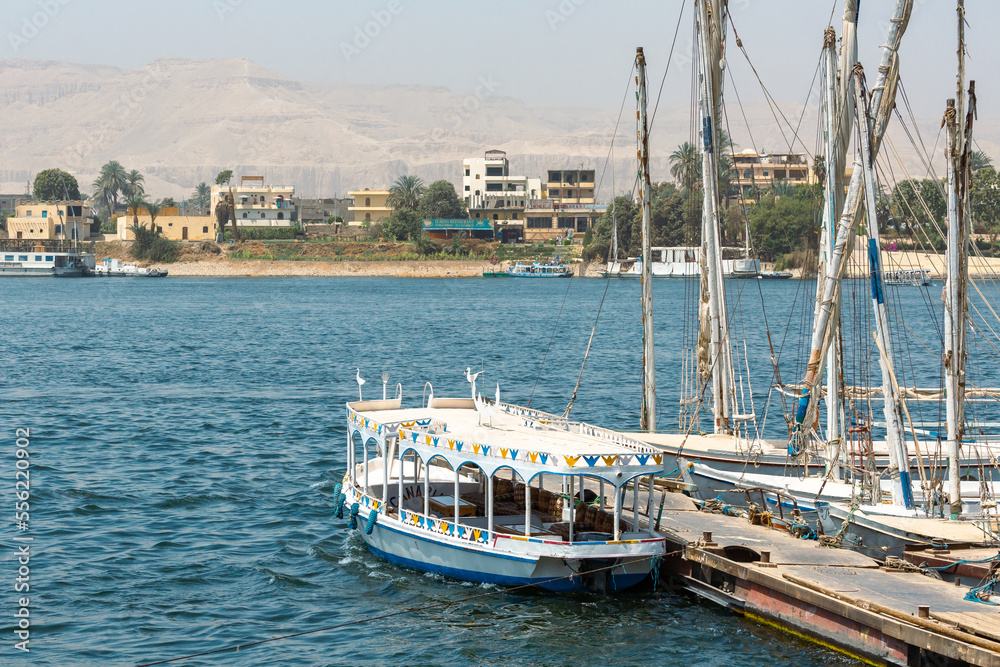 Local Ferry Boats on the Aswan docks. Aswan, Egypt. Stock Photo | Adobe ...