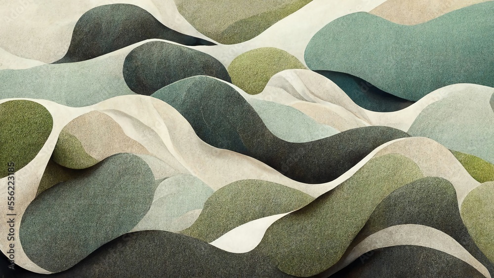 Hand drawn abstract dynamic colorful waves pattern. Collage ...