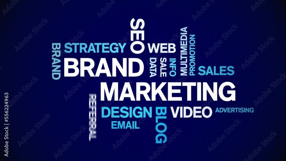 Video „4k Brand Marketing Animated Tag Word Cloud;Text Design Animation ...