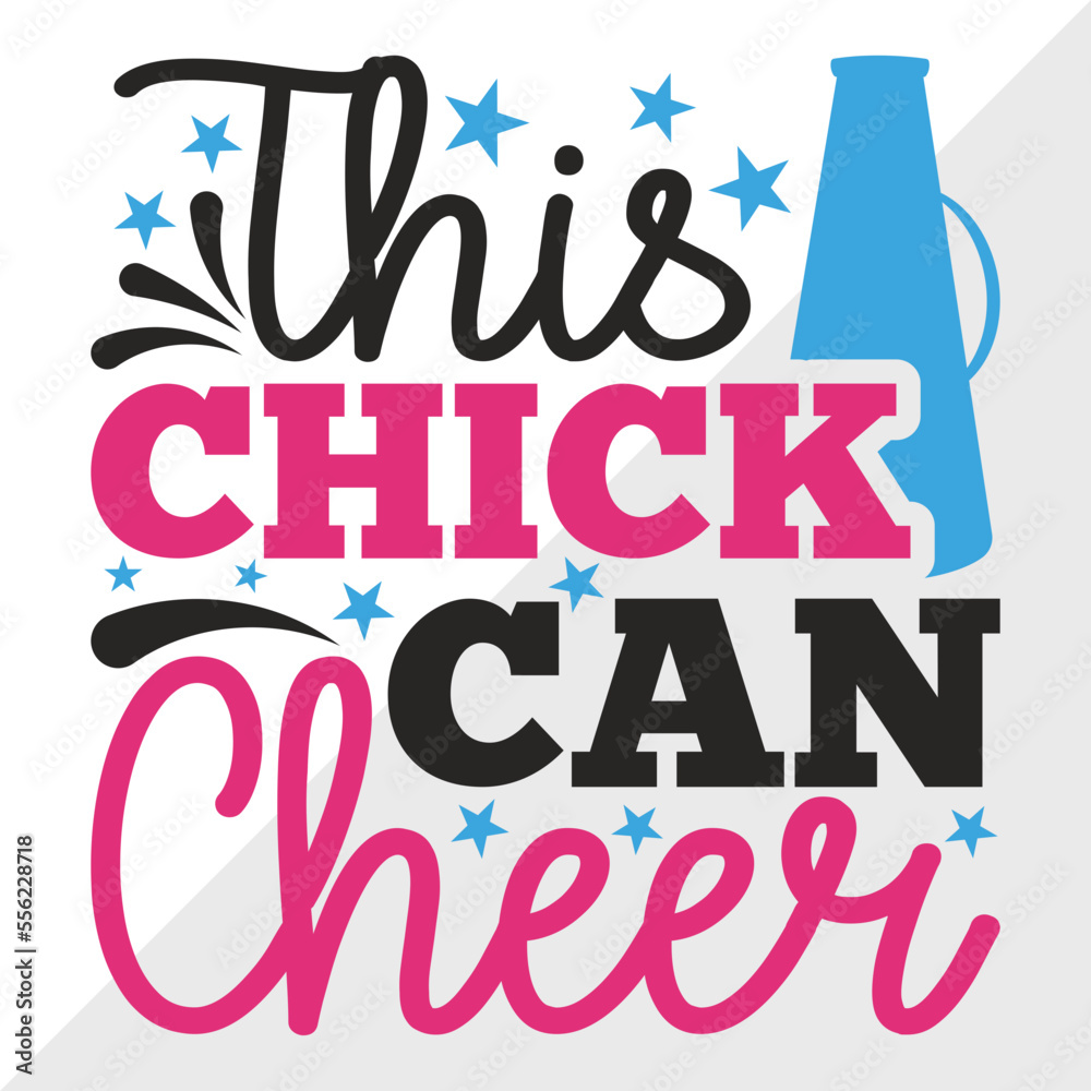 This Chick Can Cheer SVG Cut File, Cheerleading Svg, Cheer Svg, Cheer ...