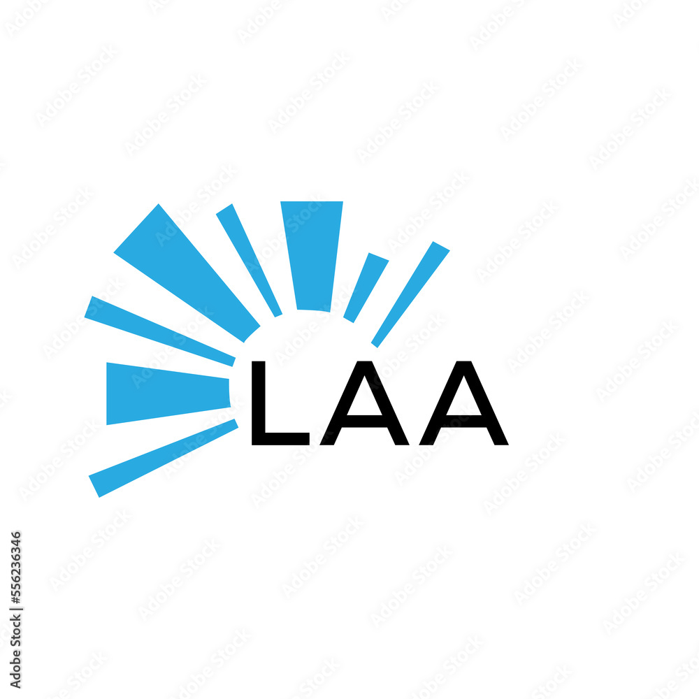 LAA letter logo. LAA blue image on white background and black letter ...