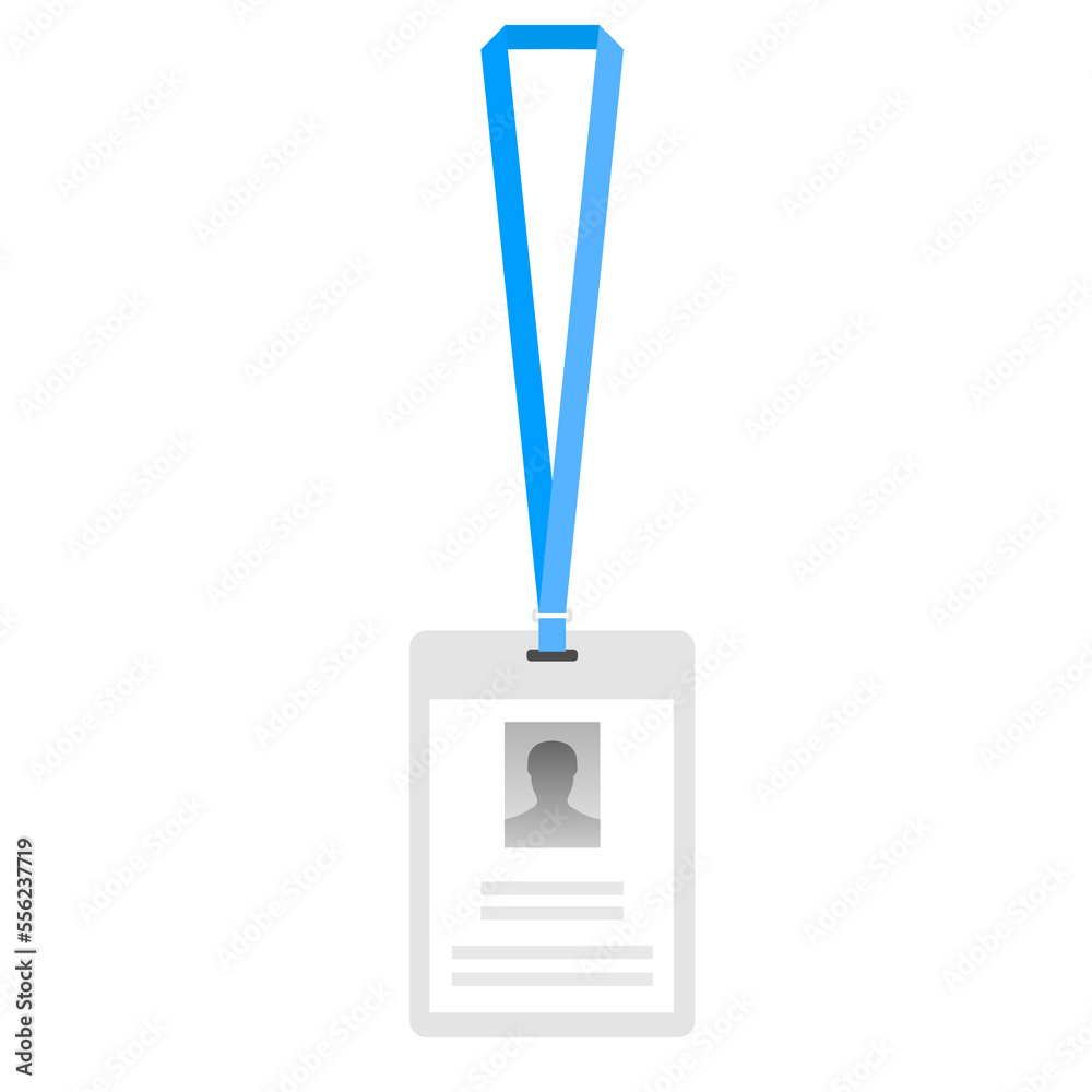 Name tag holder, lanyard badge set with icons. design template of id ...