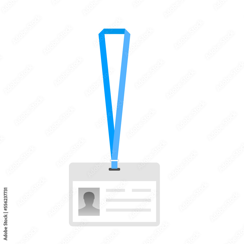 Name tag holder, lanyard badge set with icons. design template of id ...