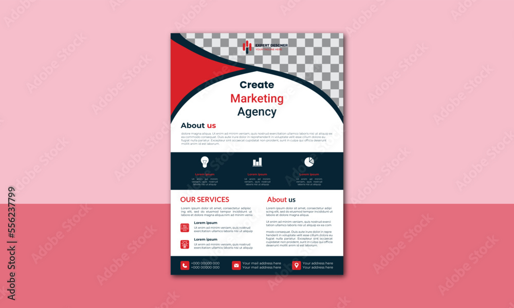 Flyer template layout design. Creative modern vector flier concept with ...