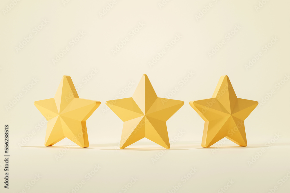 Three rating star symbol of customer satisfaction review service best ...