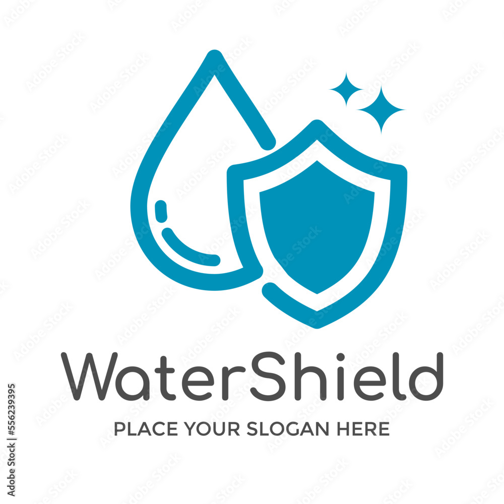 Water shield vector logo template. This design use liquid symbol ...