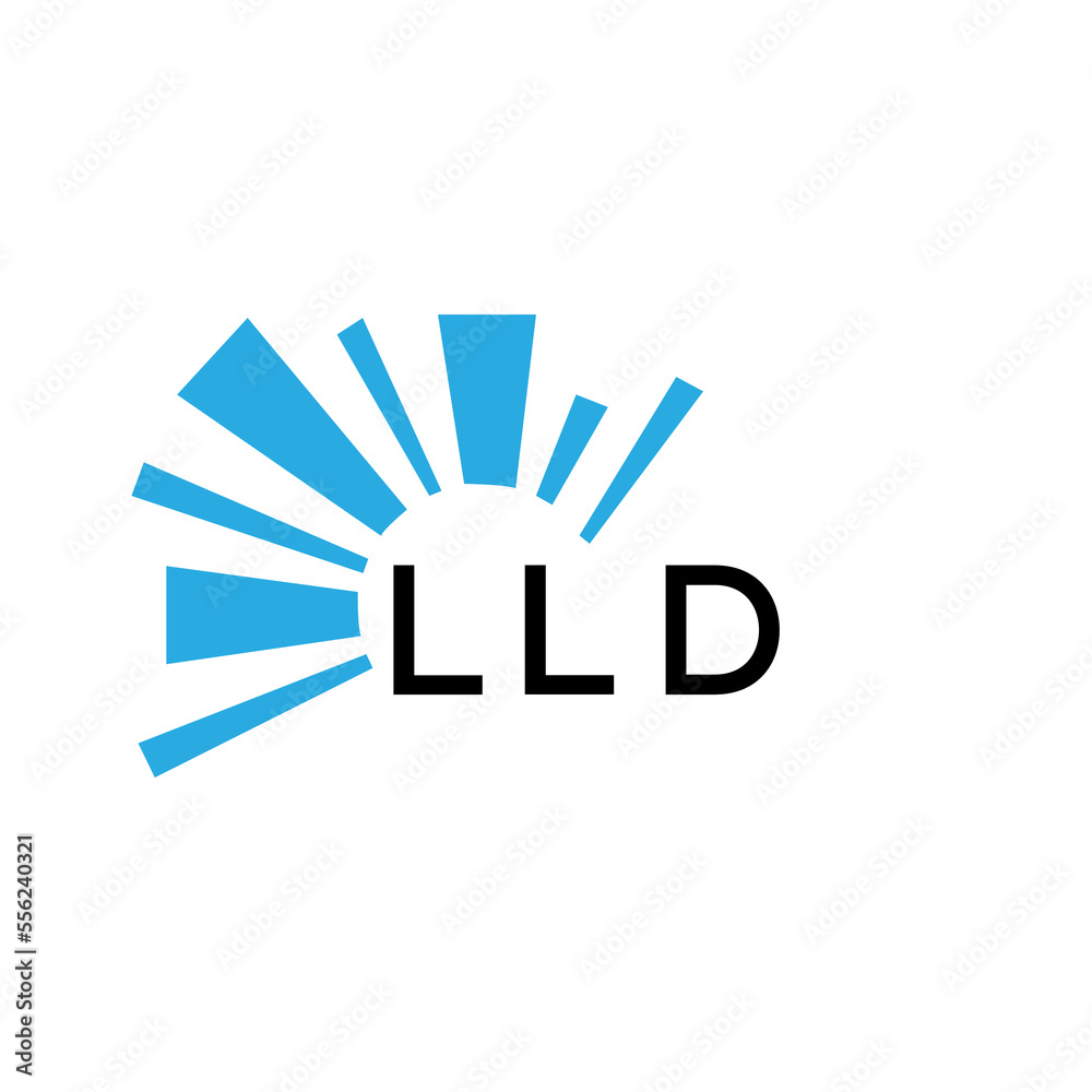 Vetor de LLD letter logo. LLD blue image on white background and black ...