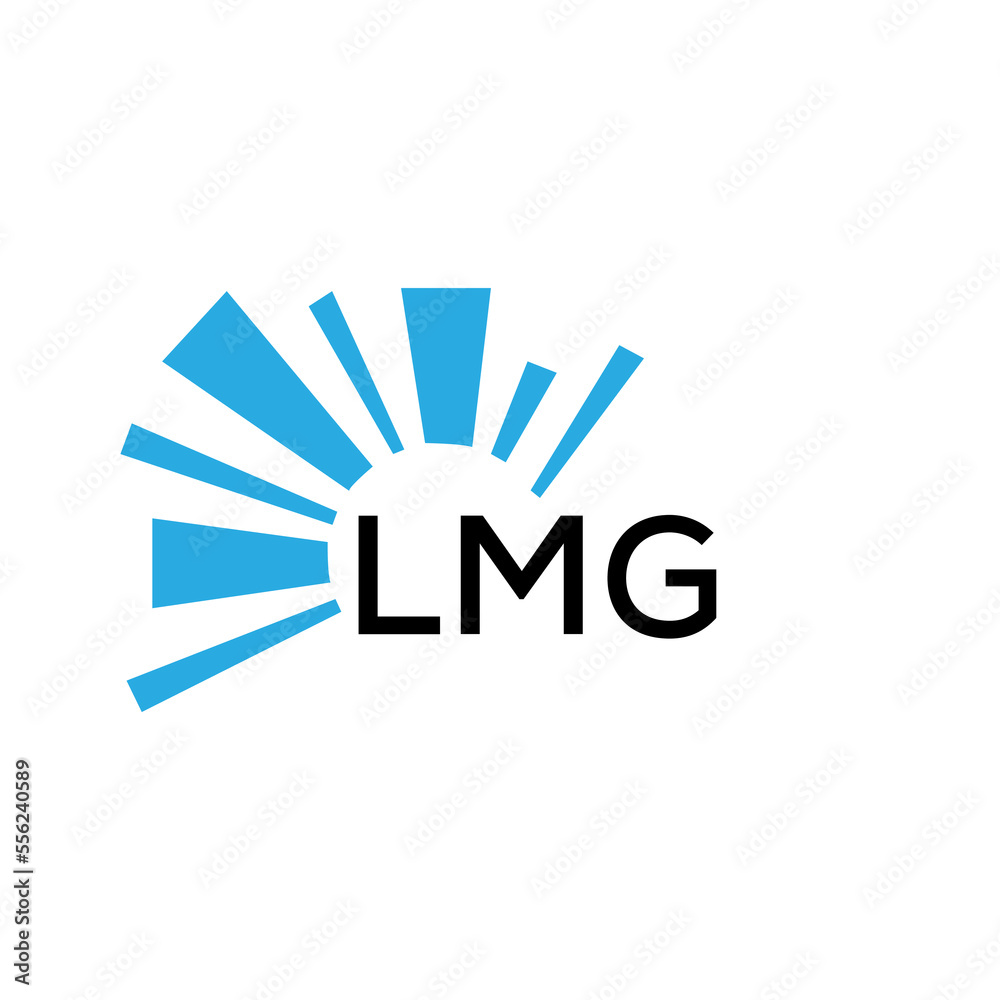Vetor de LMG letter logo. LMG blue image on white background and black ...
